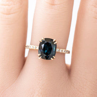 Sabrina Grand Ring, 3.39ct Deep Teal Blue Queensland Sapphire – Envero