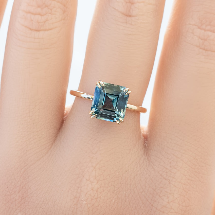 Athena Ring, 3.36ct Madagascar Sapphire, emerald cut gemstone – Envero