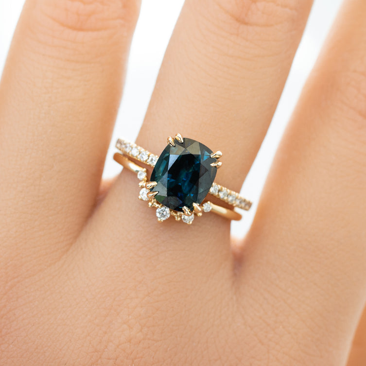 Sabrina Grand Ring, 3.39ct Deep Teal Blue Queensland Sapphire – Envero