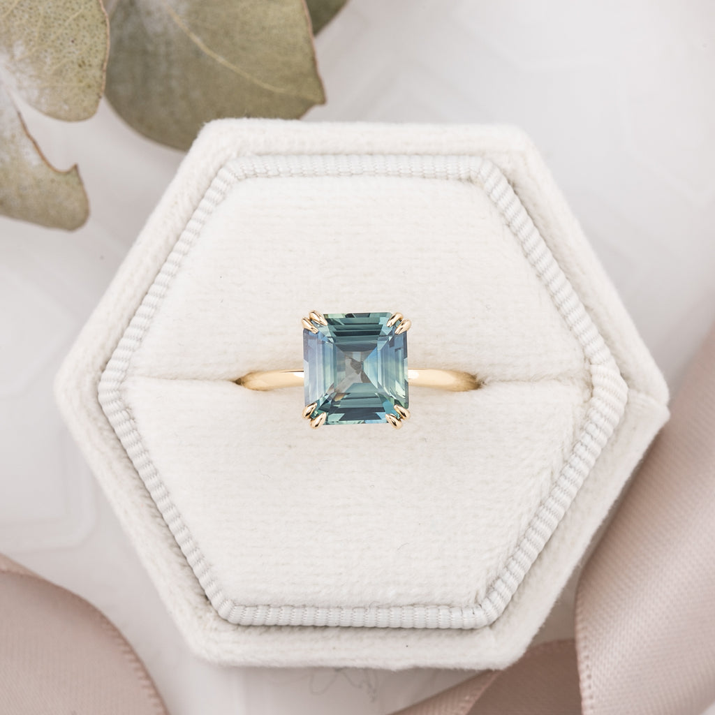 Athena Ring, 3.36ct Parti Blue Green Madagascar Sapphire – Envero